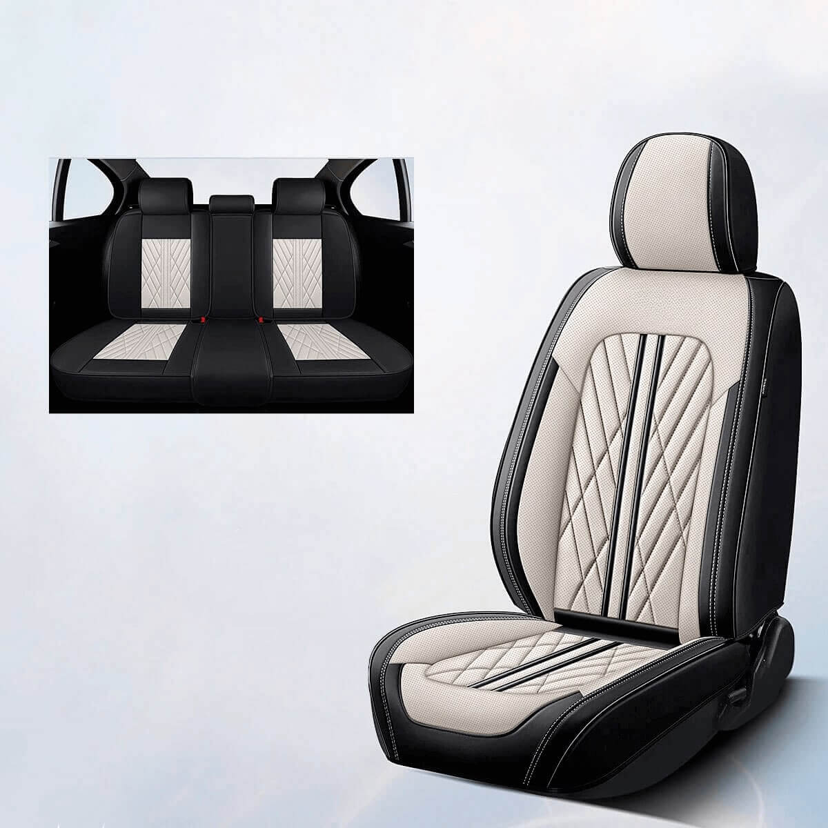 Signature Luxury Leather Car Seat Covers – Universal Fit for All ...